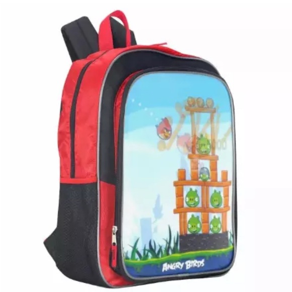 angry birds | Accessories | Angry Birds 6 Inch Backpack Red And Black ...
